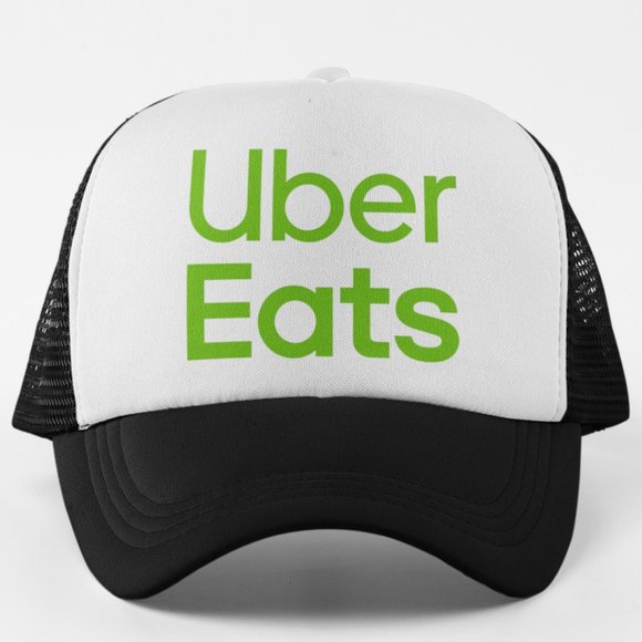 Accessories | New Uber Eats Foam Trucker Mesh Snapback Hat 2 Tone White ...